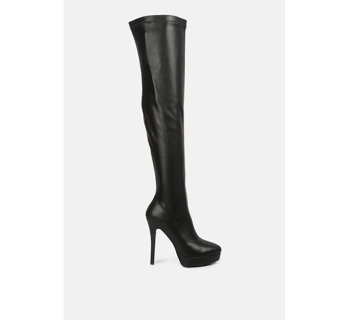 Click here for confetti stretch pu high heel Over the knee boots... prices
