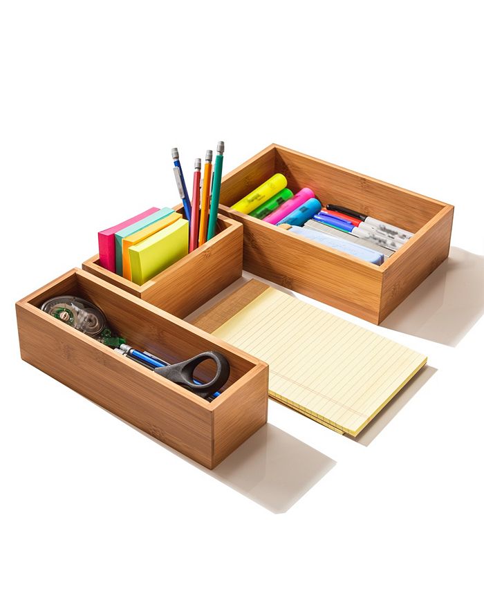 Seville Classics 10-Piece Bamboo Storage Organizer Box Set - Macy's