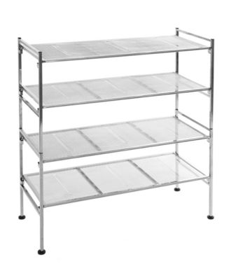 Seville Classics 4-Tier Stackable Metal Mesh Shoe Storage Rack ...