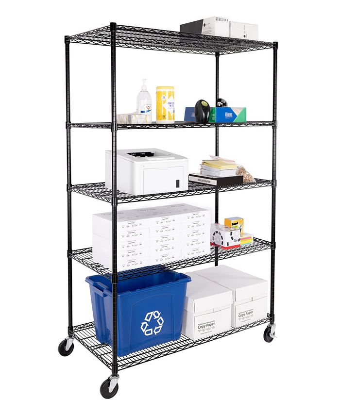 Seville Classics UltraDurable 5-Tier NSF Steel Wire Shelving, 48" W x ...