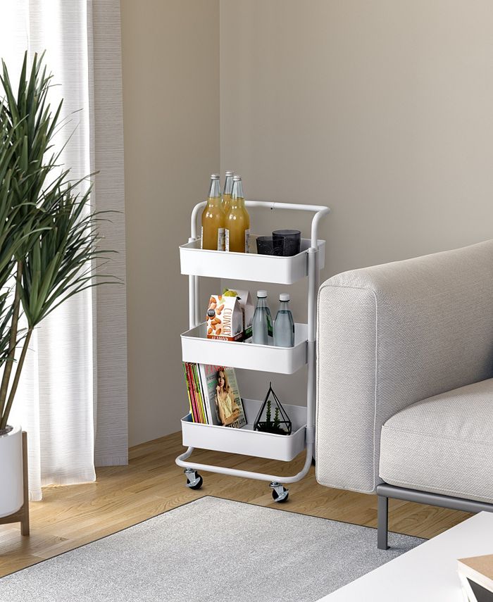 Seville Classics 3-Tier Steel Cart with Handle - Macy's