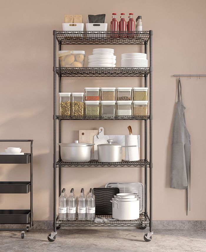 Seville Classics UltraDurable 5-Tier NSF Steel Wire Shelving System ...