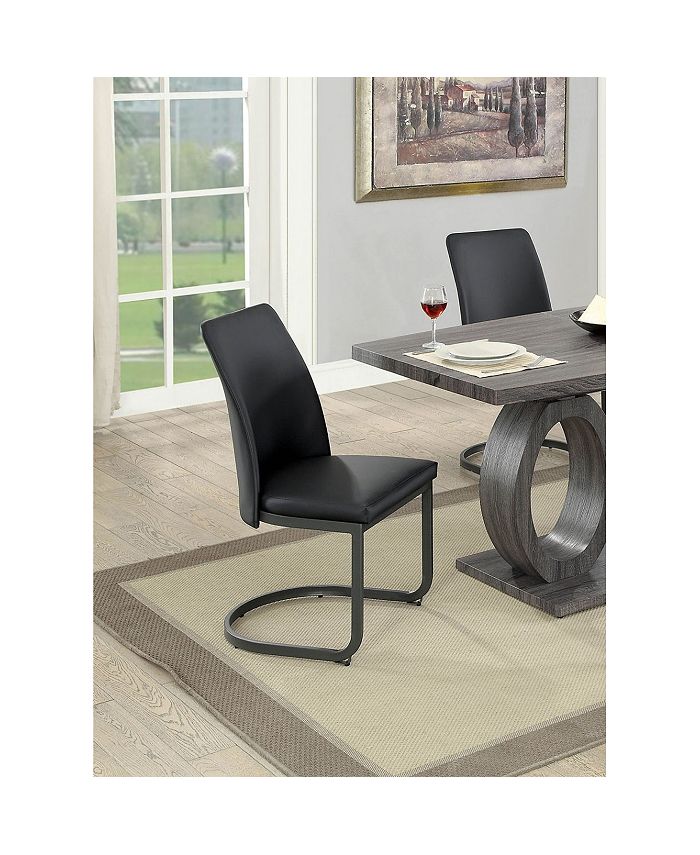 Simplie Fun 2 Piece Contemporary Dark Gray U-Shaped Base Side Chairs ...
