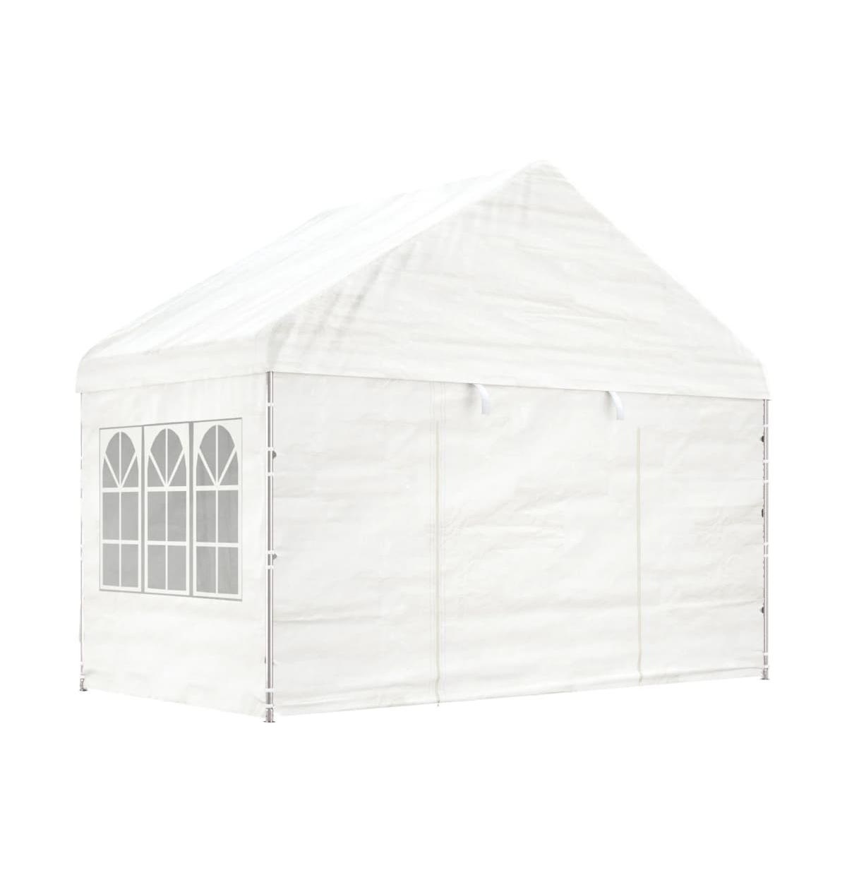 Click here for Gazebo with Roof White 13.4x7.3x10.6 Polyethylene... prices