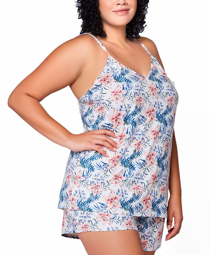 iCollection Plus Size 2-Pc. Light Weight Cami and Short Pajama Set - Macy's