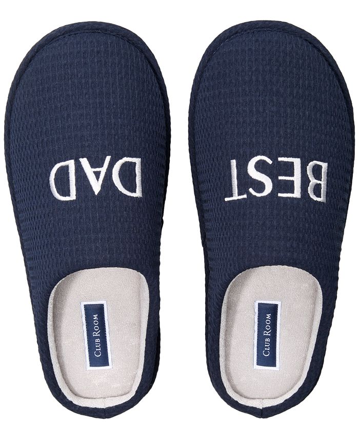Club Room Men's Best Dad Embroidered Slippers, Created for Macy's - Macy's