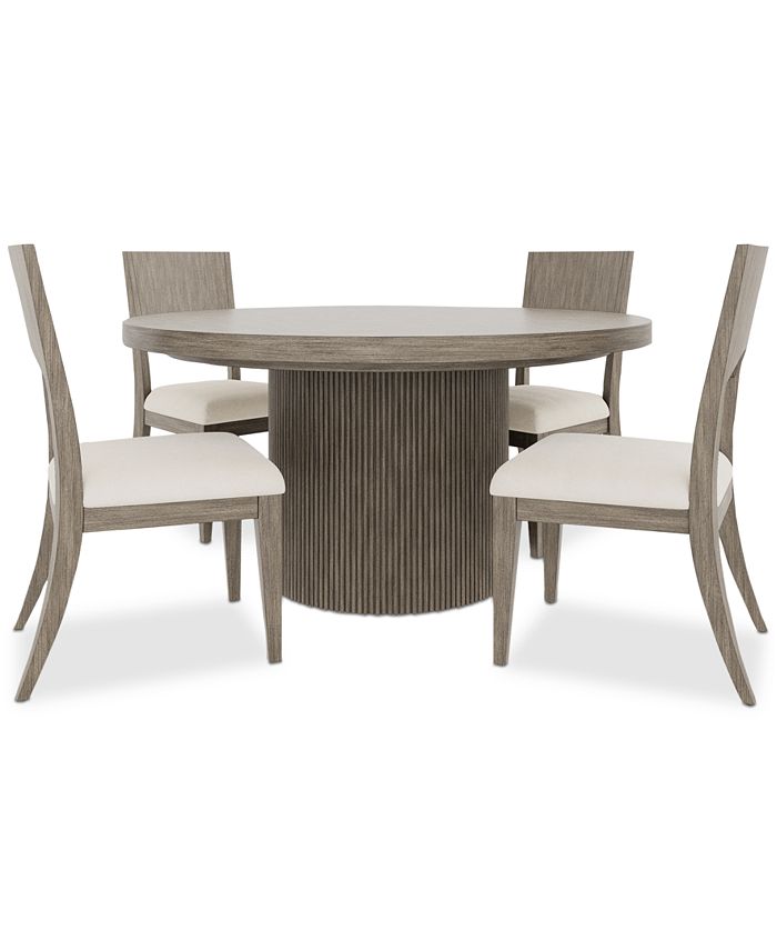Furniture Frandlyn 5pc Dining Set (Round Table + 4 Side Chairs) - Macy's