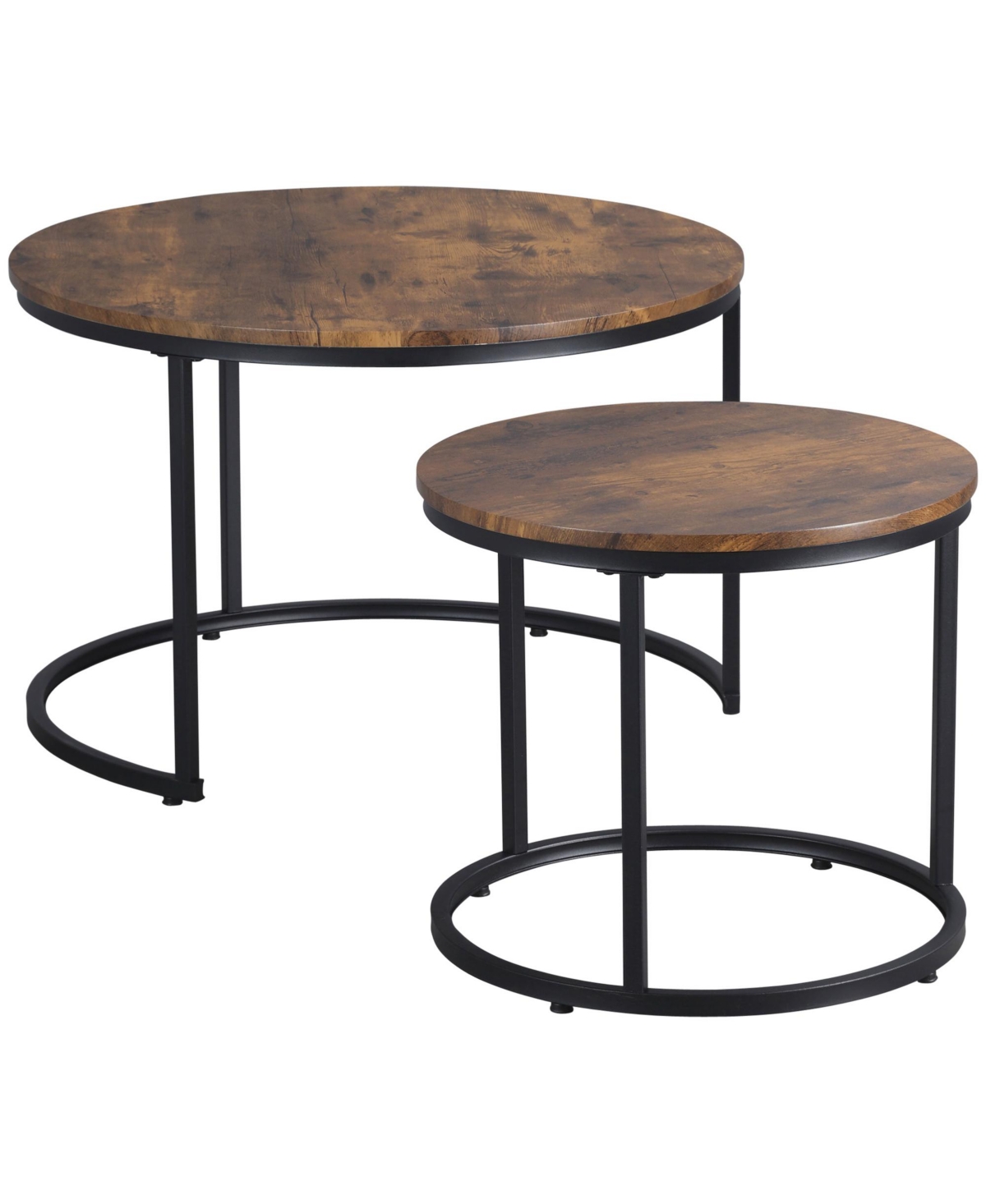 Click here for Round Nesting Coffee Table Set of 2 Stacking Accen... prices