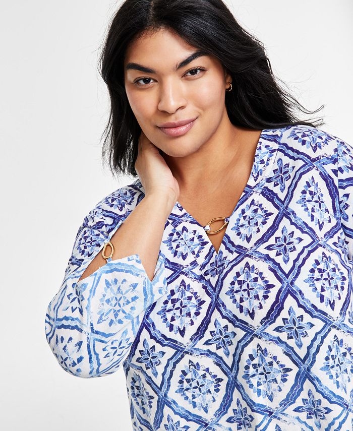 Jm Collection Plus Size Myra Ombré Side Slit Top Created For Macys Macys
