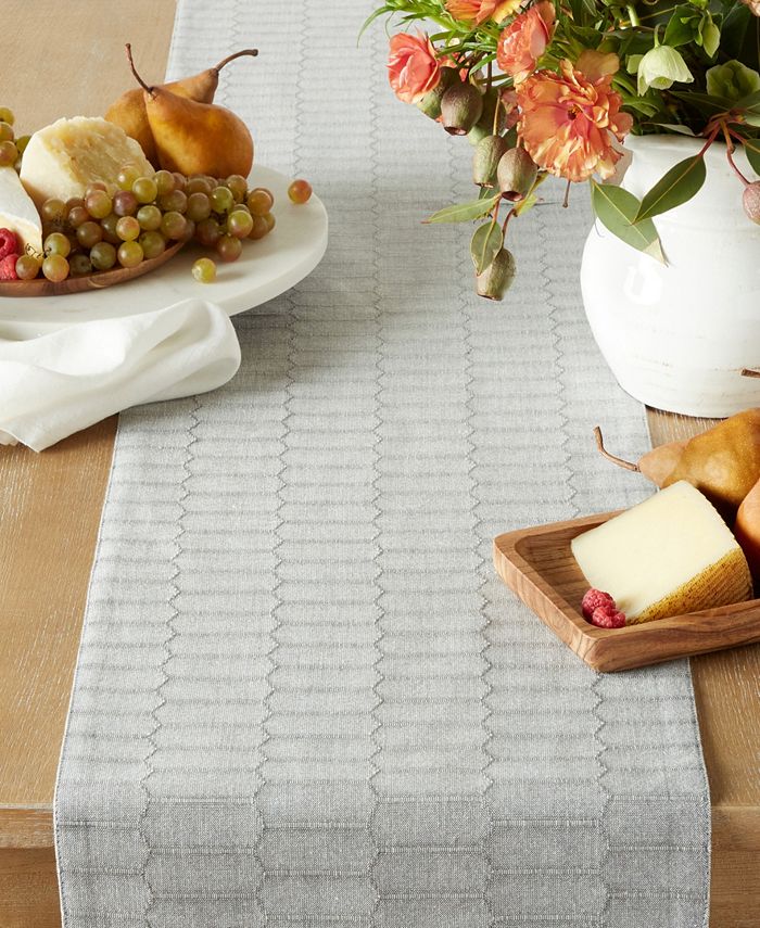 Martha Stewart Honeycomb Table Runner 15" x 72" - Macy's