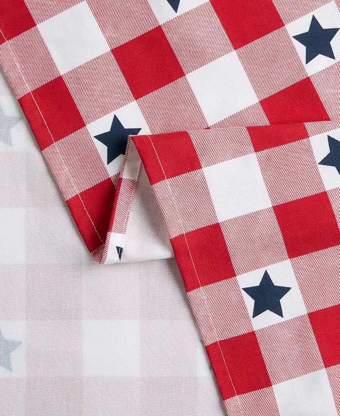 Martha Stewart Americana Stars Gingham Tablecloth 60" x 102" - Macy's