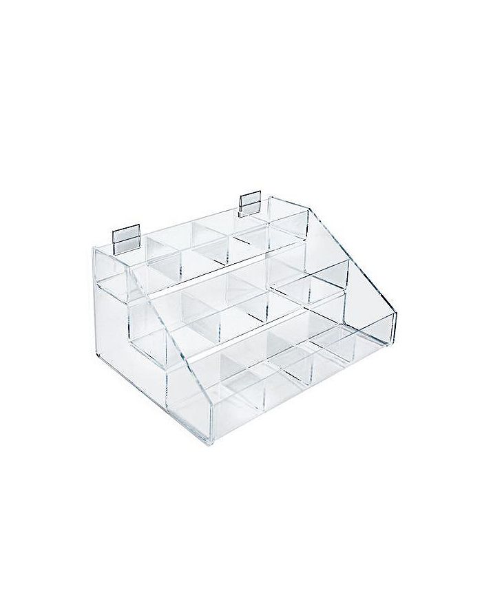 Azar Displays NEW Three-Tier Shelf, 12 Compartment Counter Step Display ...