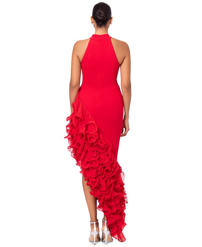 Betsy & Adam Women's Ruffled Asymmetric-Hem Dress - Macy's