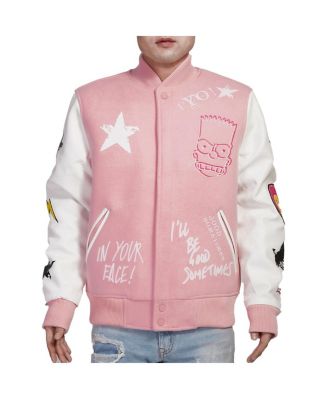 Men's Freeze Max Pink, White The Simpsons Polished Punk Bart Varsity ...
