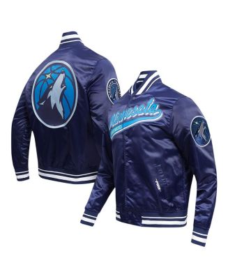 Men's Pro Standard Navy Minnesota Timberwolves Script Tail Full-Snap ...