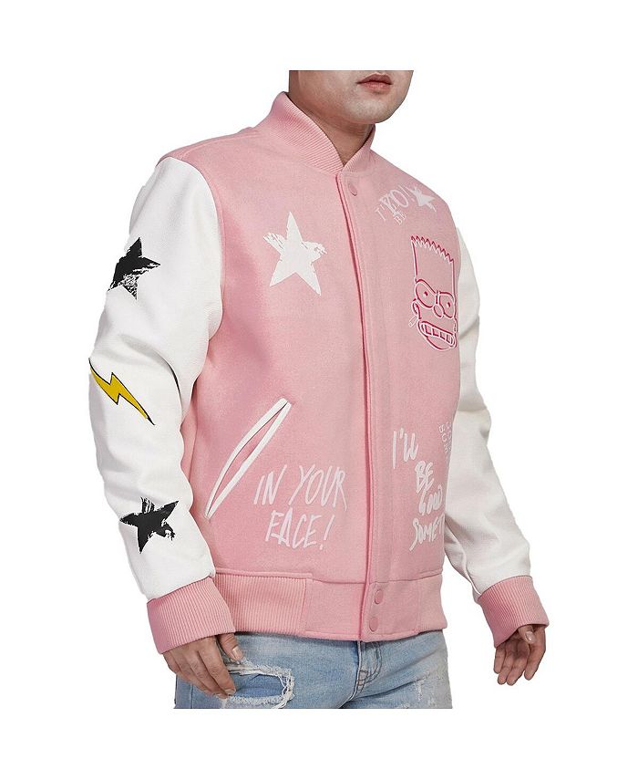 Freeze Max Men's Pink, White The Simpsons Polished Punk Bart Varsity ...