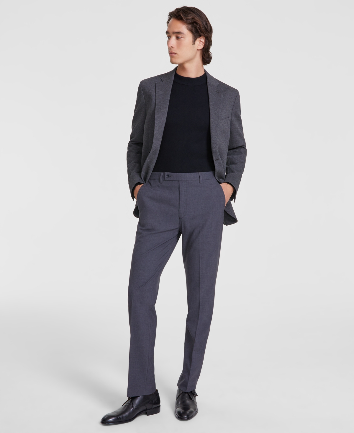 Click here for Calvin Klein Mens Slim-Fit Solid Dress Pants - Cha... prices
