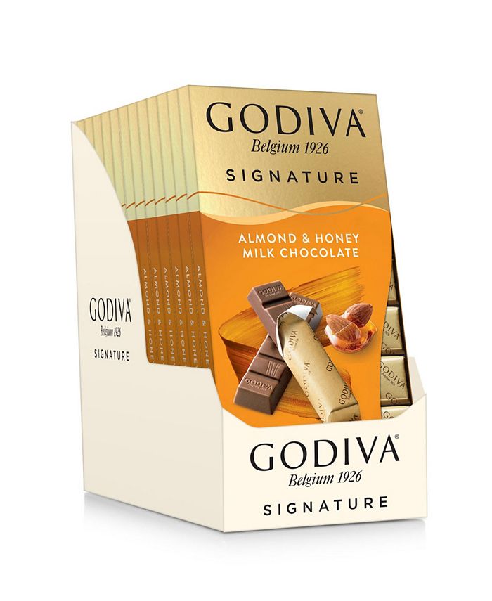 Godiva Signature Almond and Honey Milk Chocolate Mini Bars, Set of 12 - Macy's