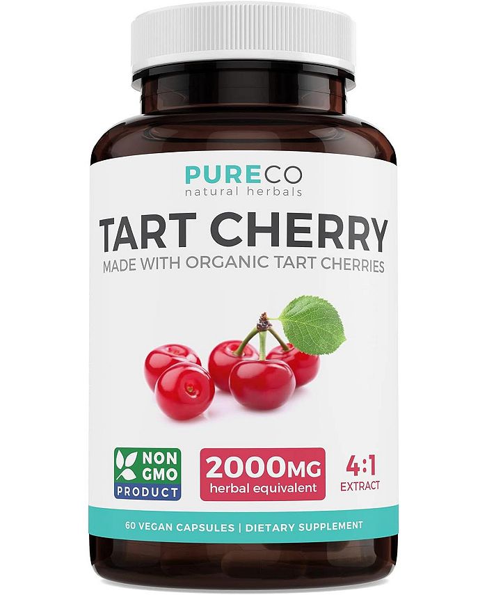 Pure Co. Tart Cherry Capsules - 4:1 Extract Equals 2000mg of Fresh Tart ...