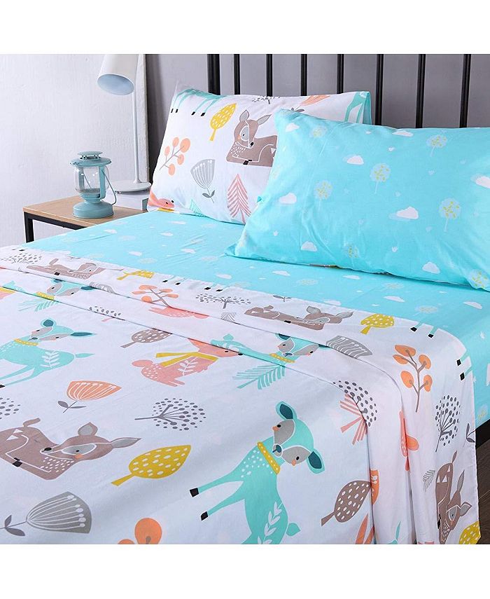 MarCielo 100% Girls Cotton Kids Bed Sheet Set -Twin - Macy's