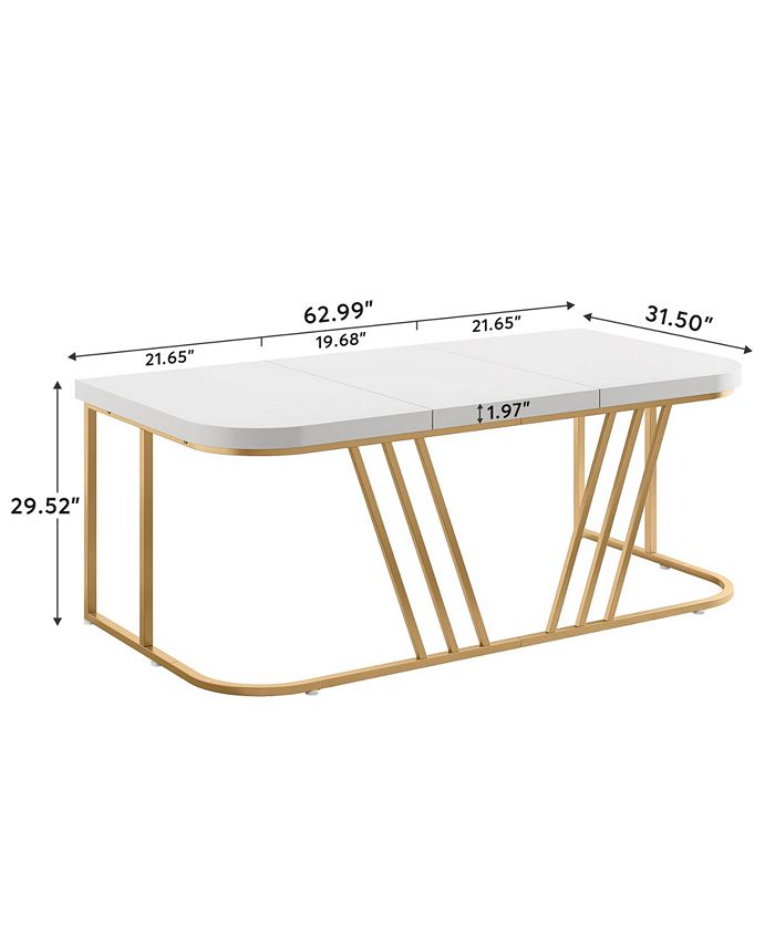 Tribesigns Large Square Dining Table for 8-10 People, Wooden Kitchen ...