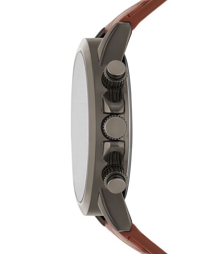 Folio Men's Three Hand Brown Polyurethane Watch 46mm - Macy's