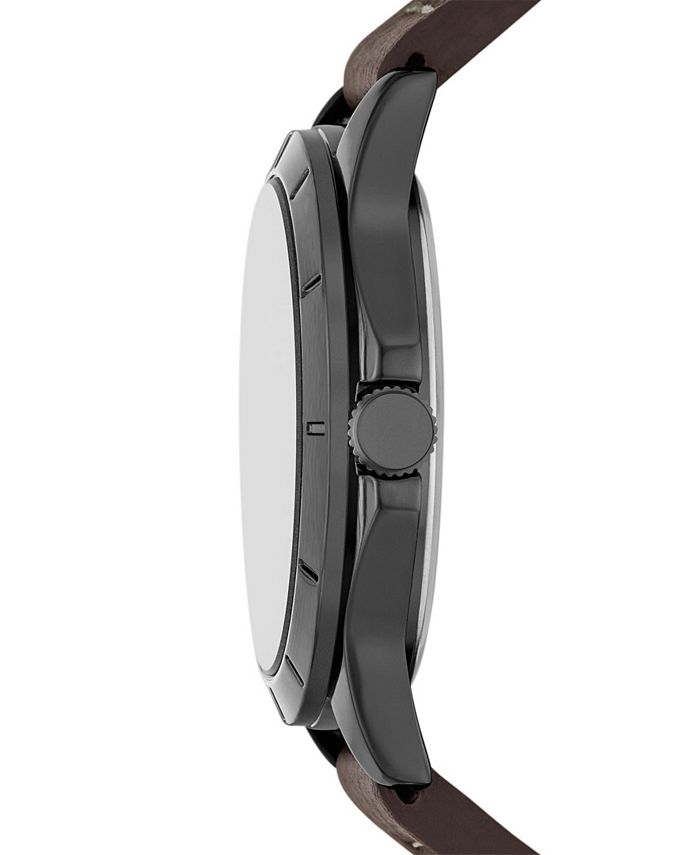 Folio Men's Three Hand Brown Polyurethane Watch 42mm - Macy's