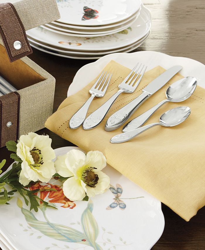 Lenox Butterfly Meadow 65-Pc. Flatware Set, Service for 12 - Macy's