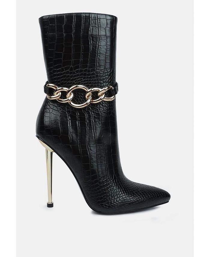 London Rag Nicole croc patterned high heeled boots - Macy's