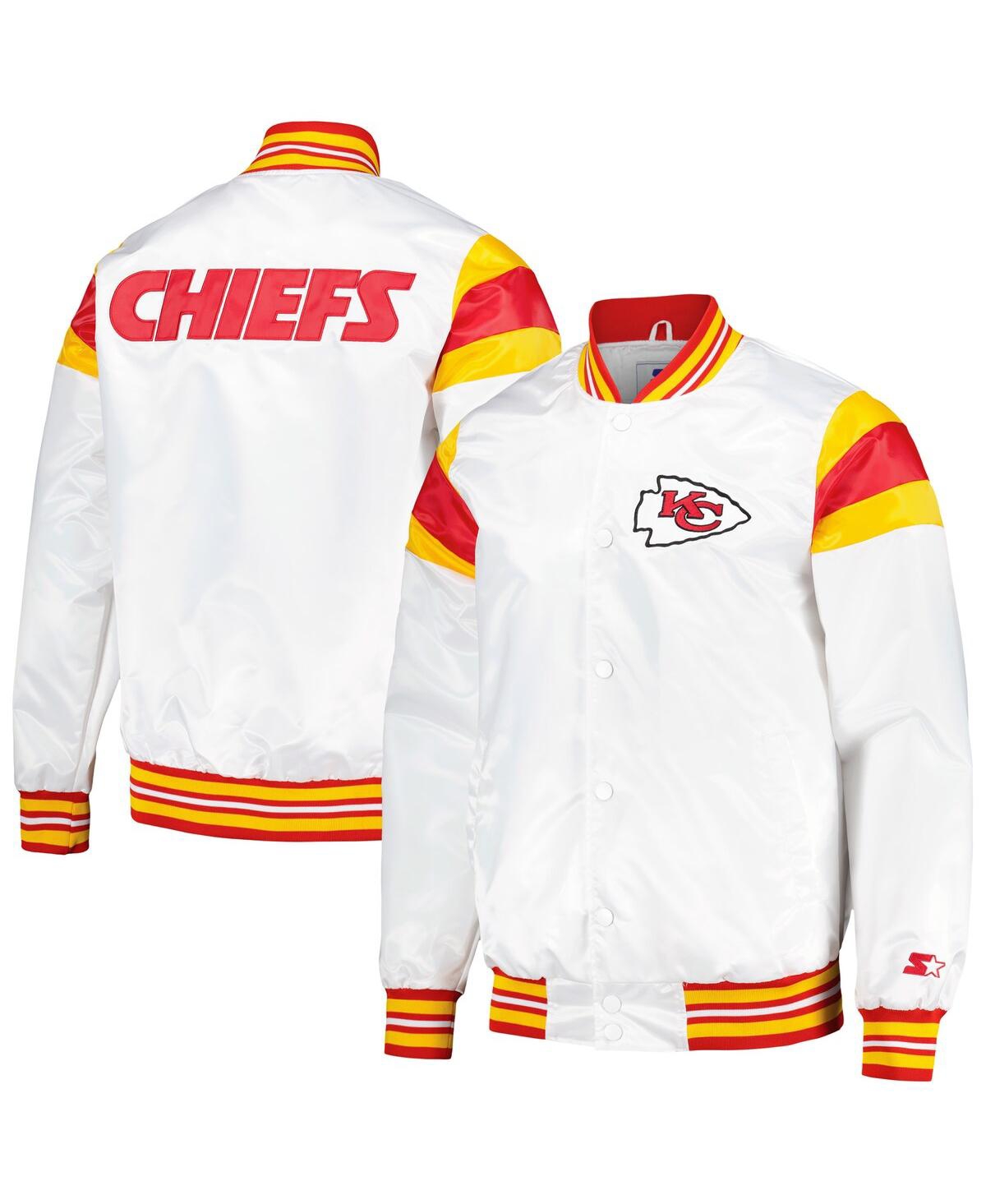 Starter Men's Starter White Kansas City Chiefs Satin Full-Snap Varsity ...