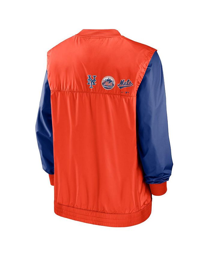 Nike Men's White, Orange New York Mets Rewind Warmup V-Neck Pullover ...