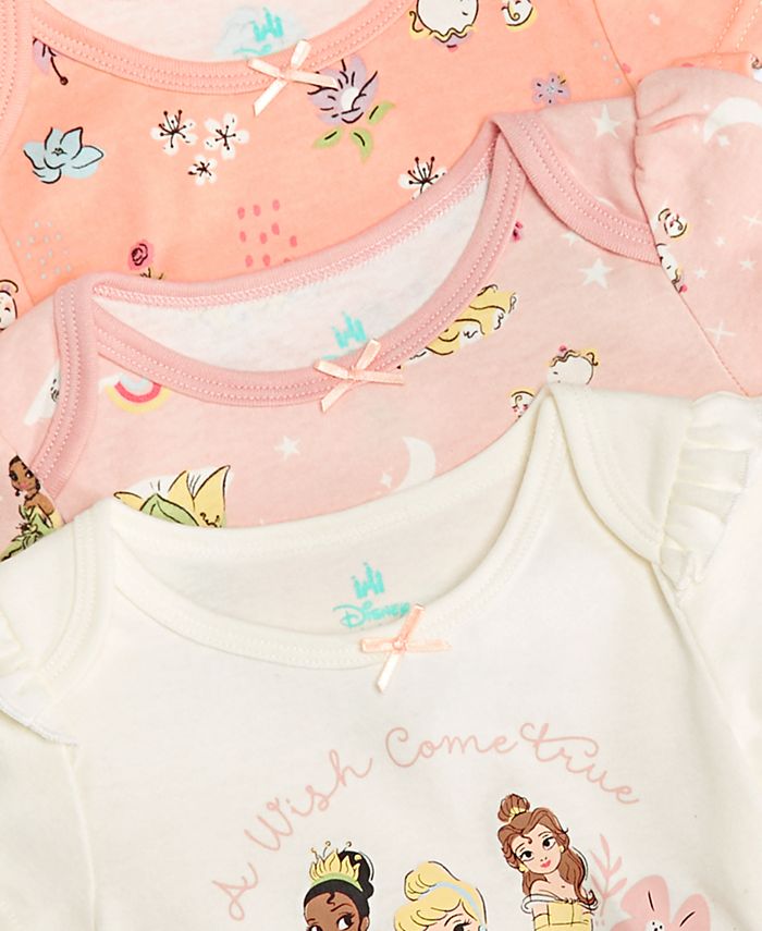 Disney Baby 3 Pack Princesses Bodysuits - Macy's