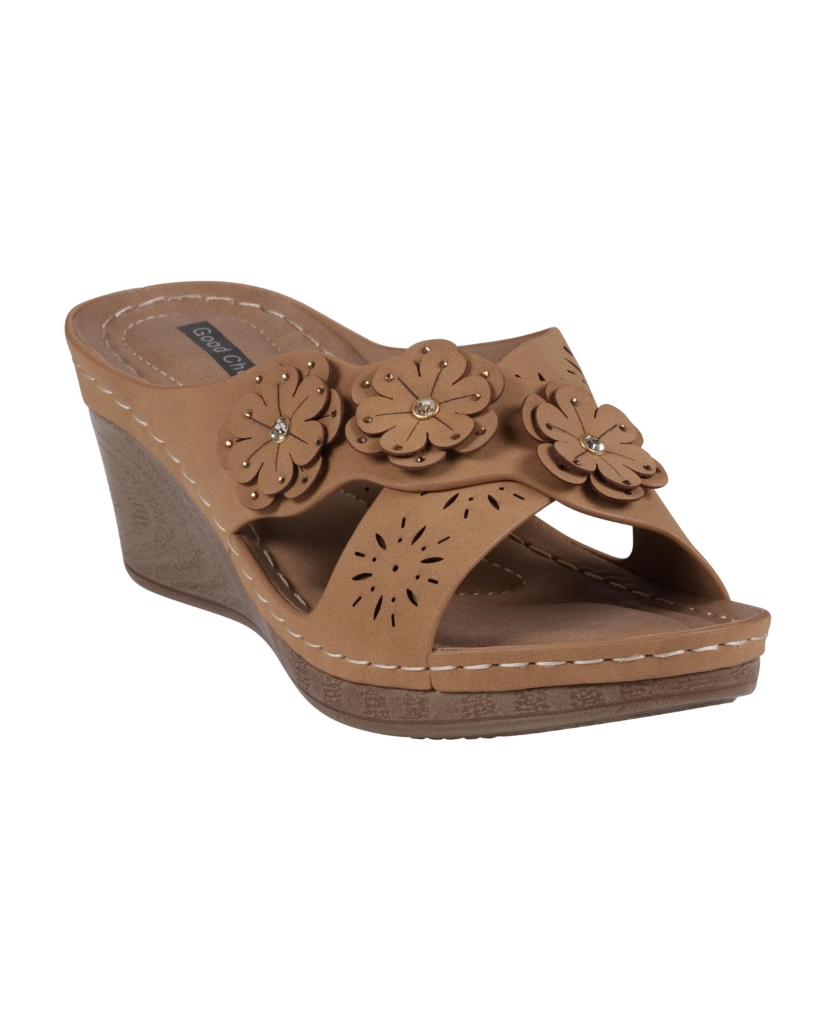 Click here for Gc Shoes Womens Miller Cross Strap Flower Slip-On... prices