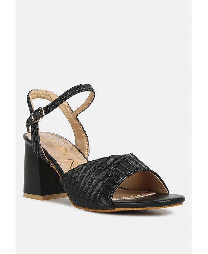 London Rag nicholas pleated strap block heel sandals - Macy's