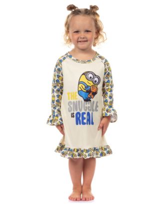Despicable Me Toddler Girls Nightgown Minions Snuggle Sleep Long-Sleeve ...