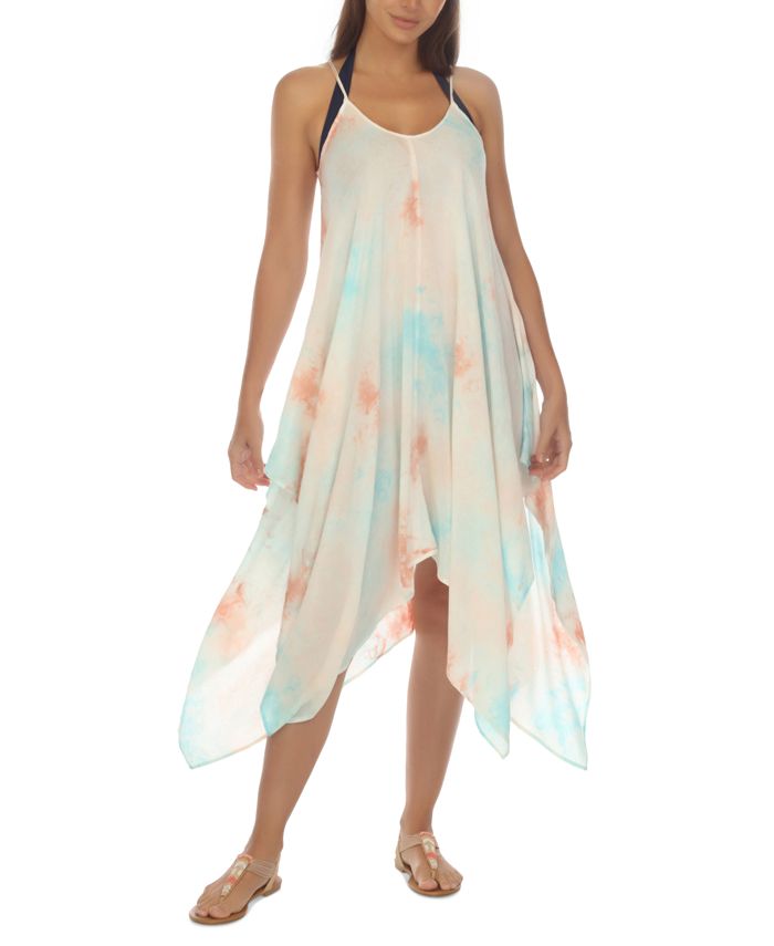 Raviya Tie-Dye Handkerchief-Hem Cover-Up Dress - Macy's