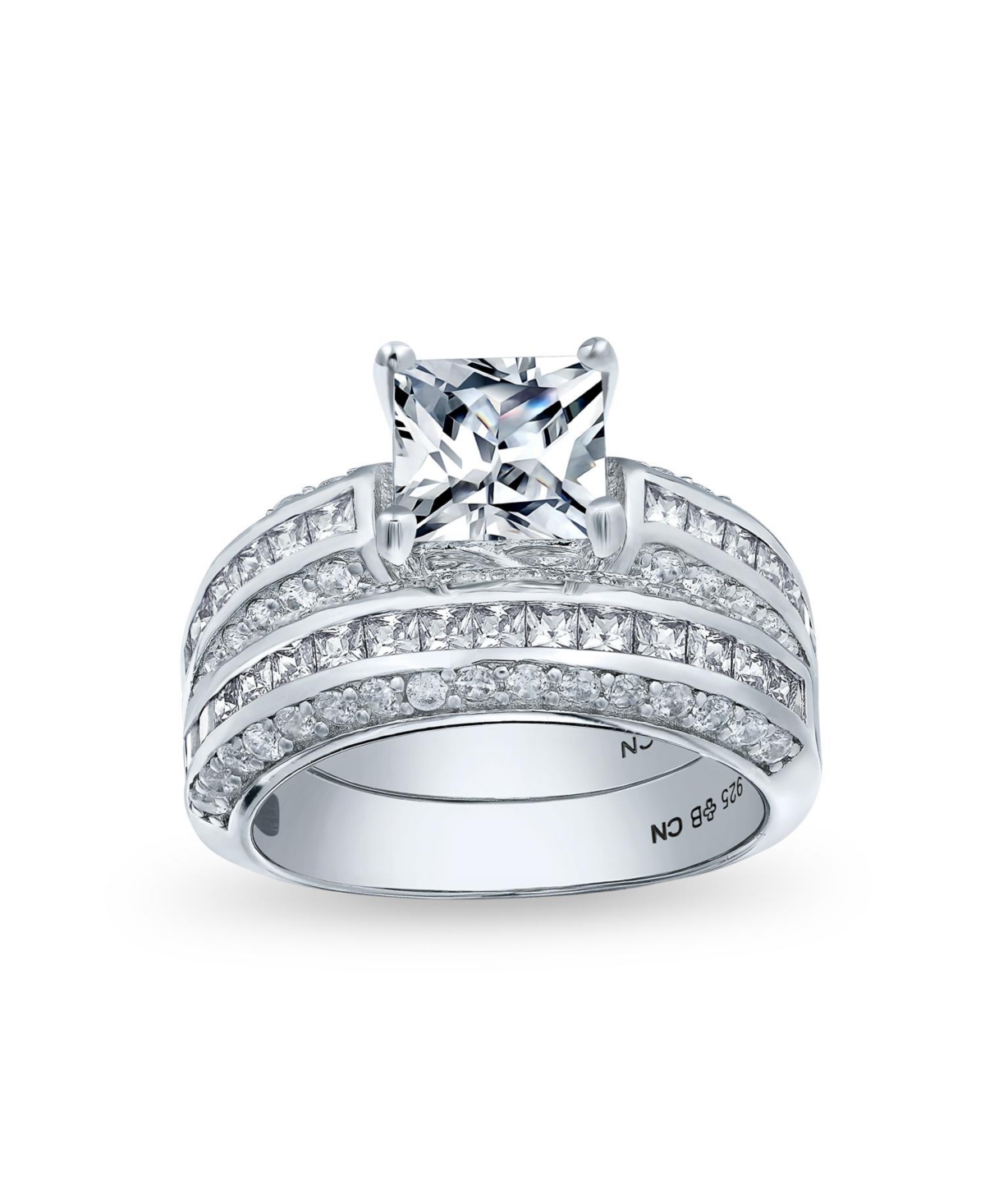 Click here for Bling Jewelry 3CT Art Deco Style Square Princess C... prices