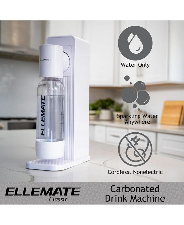 Ellemate Classic Carbonated Drink Maker, Seltzer Water with One-Push Fizz Technology White - Macy's