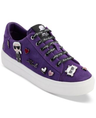 KARL LAGERFELD PARIS Women's Cate Pins Lace-Up Low-Top Sneakers - Macy's