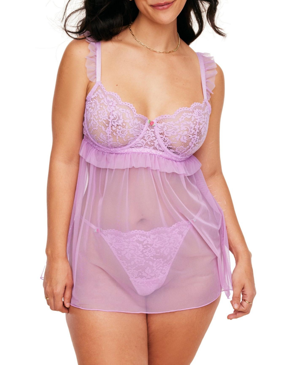 Click here for Keara Womens Plus-Size Babydoll & G-String Set Lin... prices