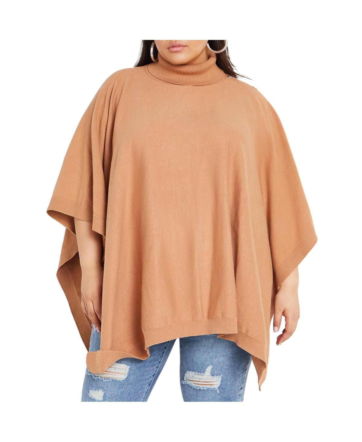 Click here for Plus Size Emilia Cape Sweater - Macchiato prices