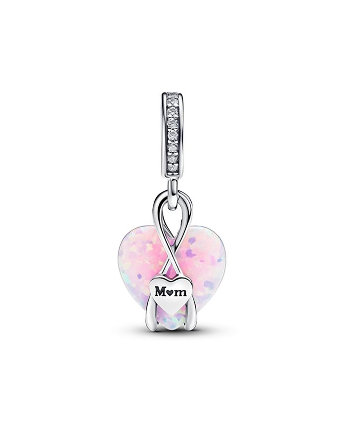 Pandora Mom Opalescent Heart Dangle Charm - Macy's