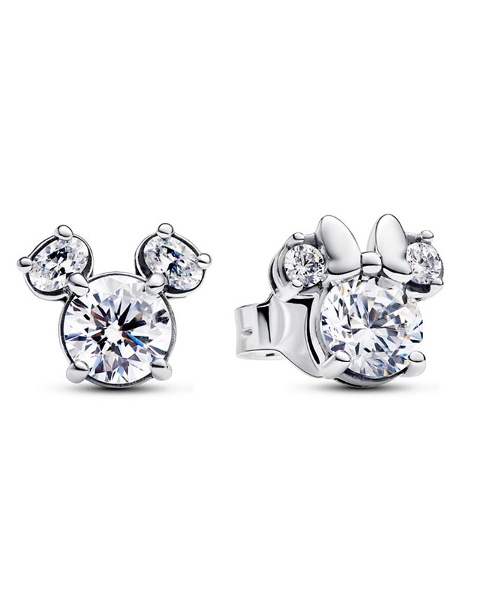 Pandora Mickey Mouse Minnie Mouse Sparkling Stud Earrings - Macy's