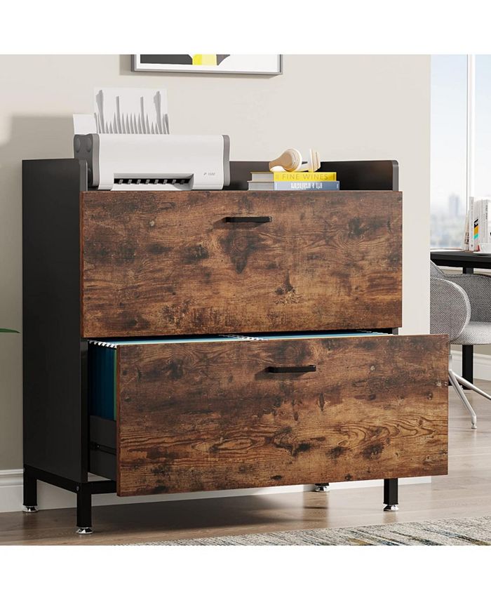 Tribesigns Lateral File Cabinets, 2 Drawer Filing Cabinets for Hanging ...