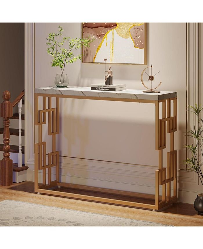 Tribesigns Gold Console Table, Modern 42.5" Sofa Tables Entryway ...