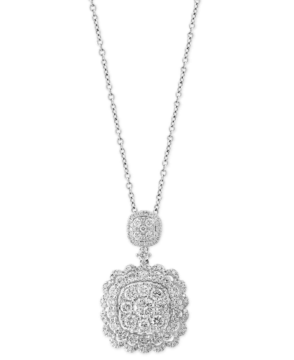Click here for Effy Diamond Scalloped Edge Cluster 18 Pendant Nec... prices