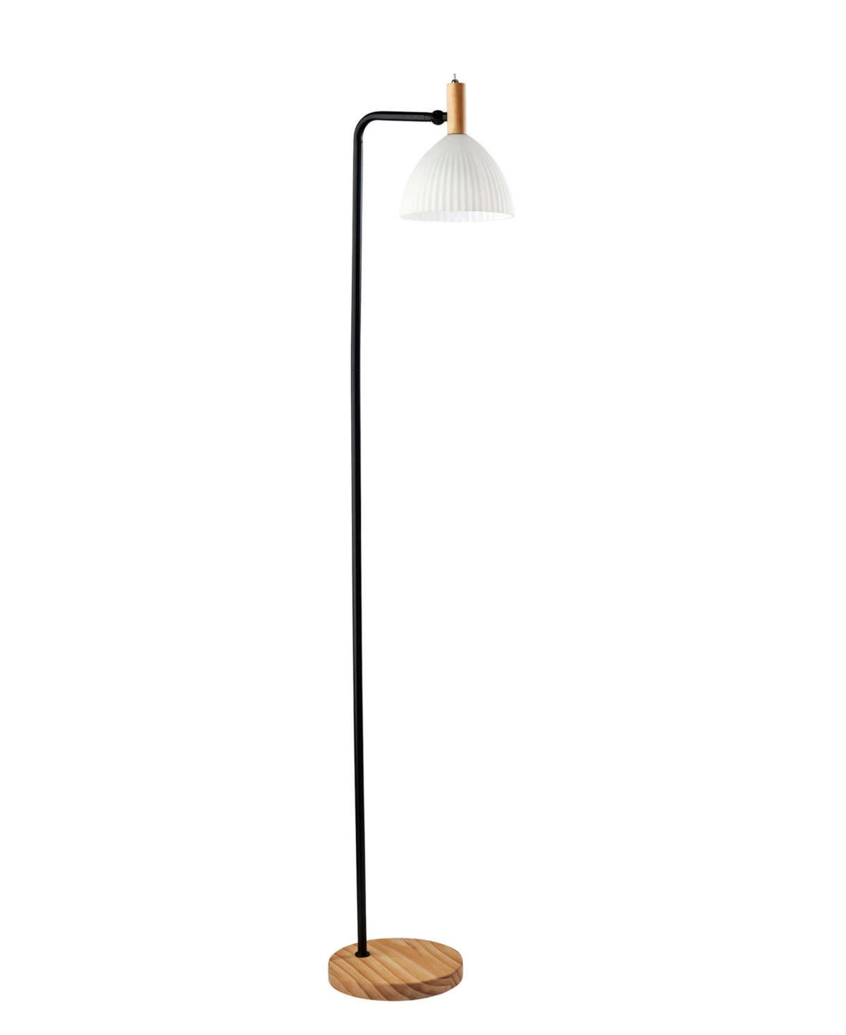 Click here for Adesso 60 Wood Peyton Floor Lamp - Black Natural W... prices