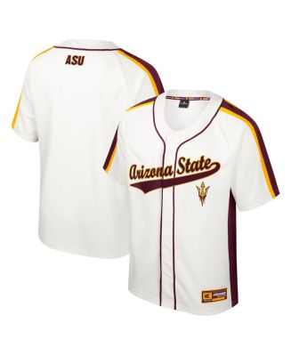 Men's Colosseum Cream Arizona State Sun Devils Ruth Button-Up Baseball ...