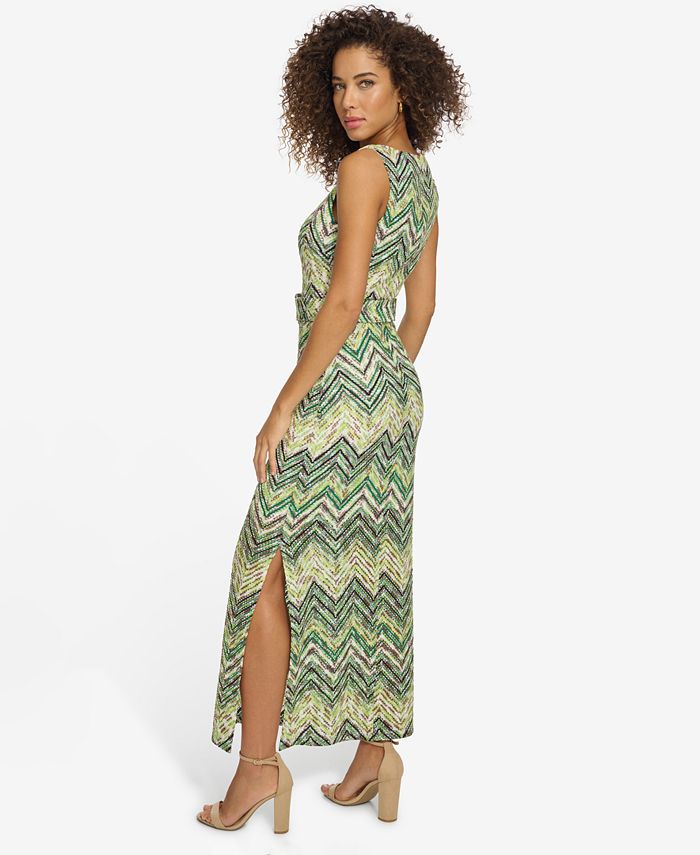 Siena Women's Open-Stitched Belted Side-Slit Midi Dress - Macy's