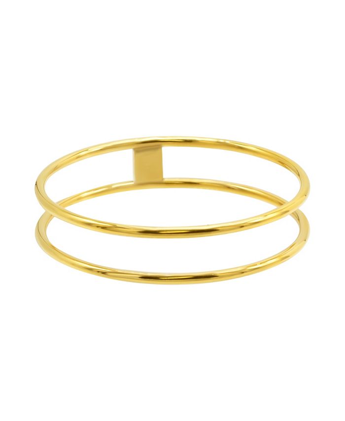 ADORNIA Tarnish Resistant 14K Gold-Plated Stainless Steel Double Row ...